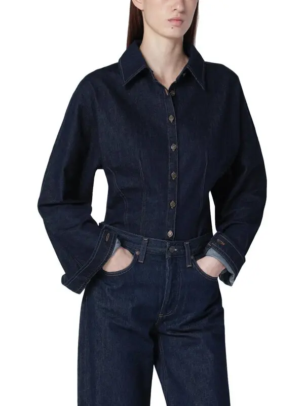 AGOLDE Dark Indigo Denim Shirt - Blue