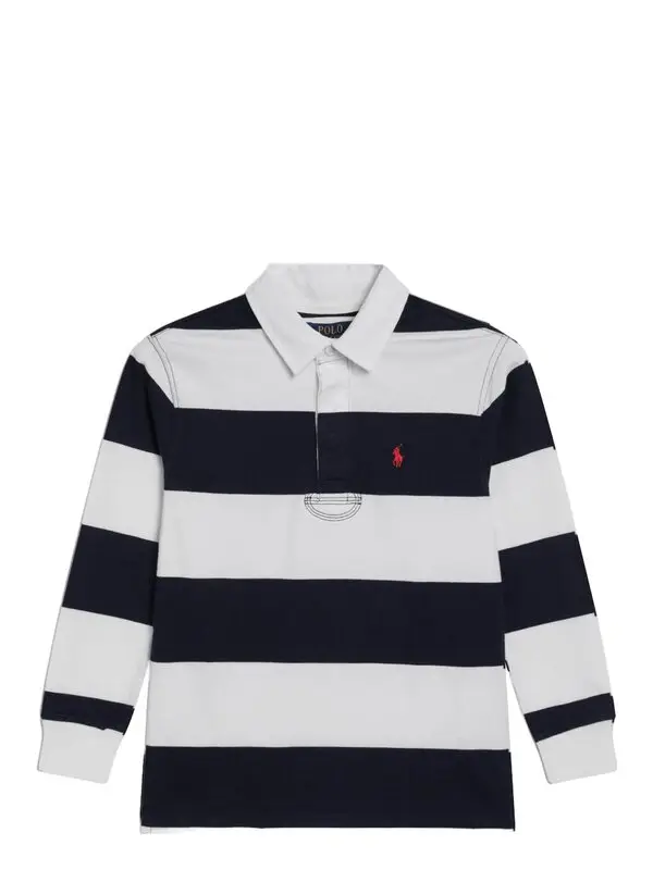 Polo Ralph Lauren Navy Striped Polo Shirt - White