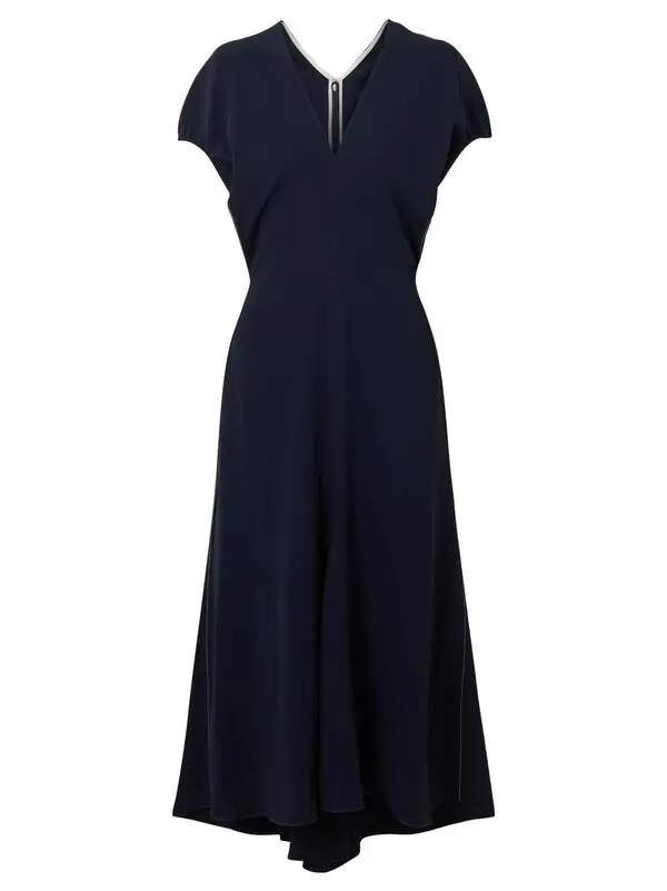 Victoria Beckham Crepe Midi Dress - Blue