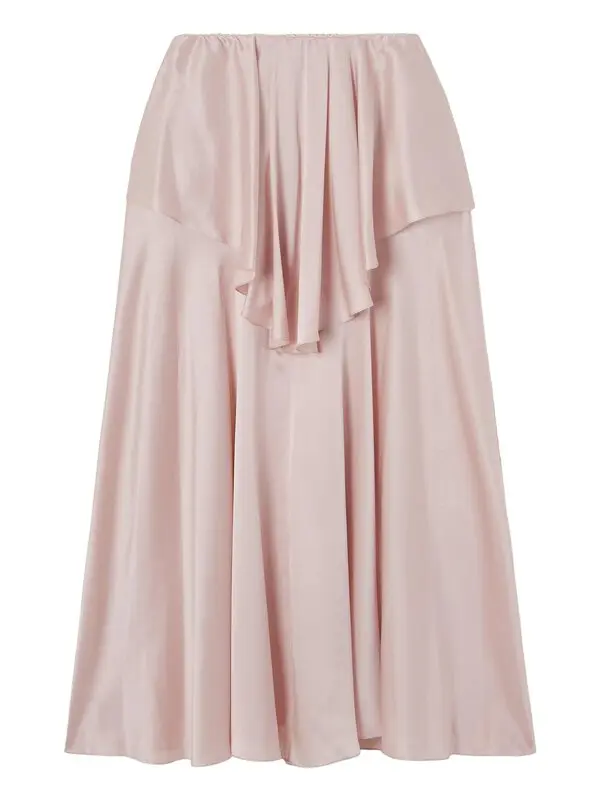 Chloé Layered Silk-satin Midi Skirt - Pink
