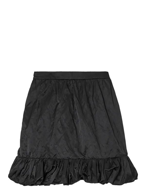 Chloé Ruffled Satin Mini Skirt - Black