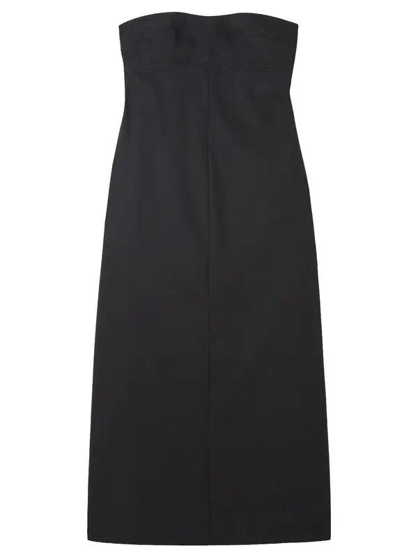 ST. AGNI Strapless Wool Maxi Dress - Black
