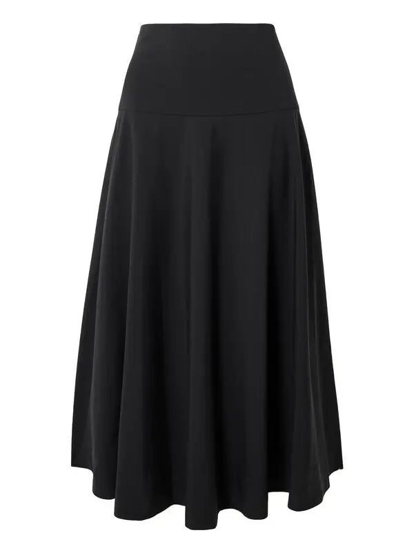 ST. AGNI Paneled Cotton-blend Maxi Skirt - Black