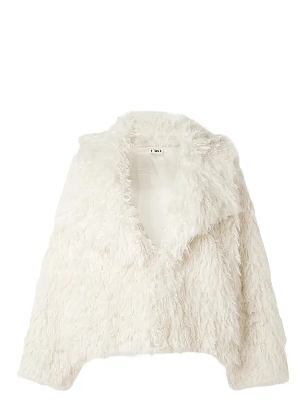 Staud Soprano Oversized Plush Jacket - Ivory