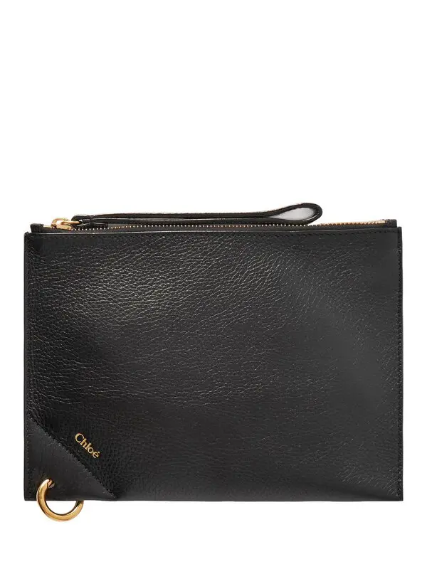 Chloé Textured-leather Pouch - Black