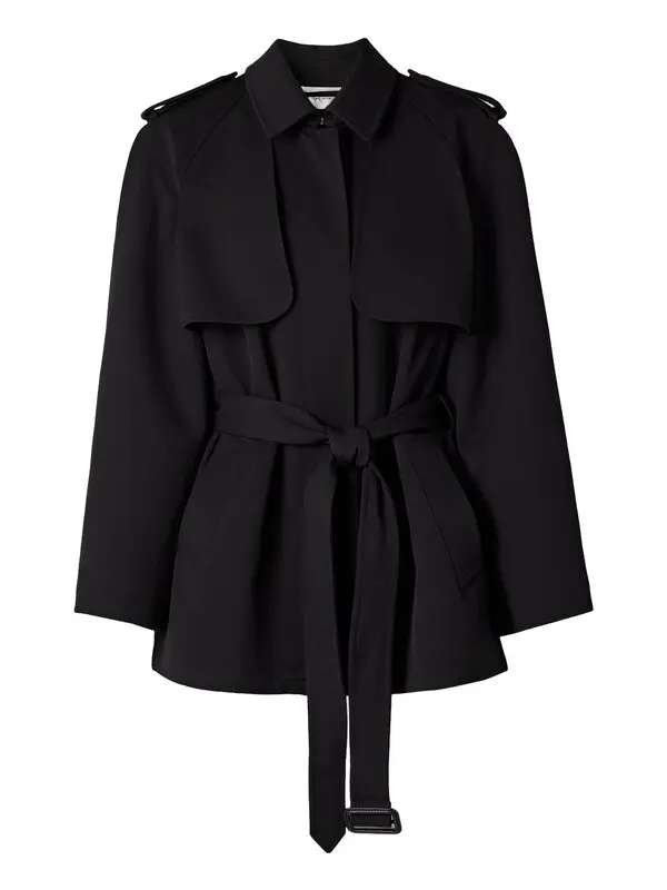 THE ROW Usuaia Belted Wool-twill Jacket - Black