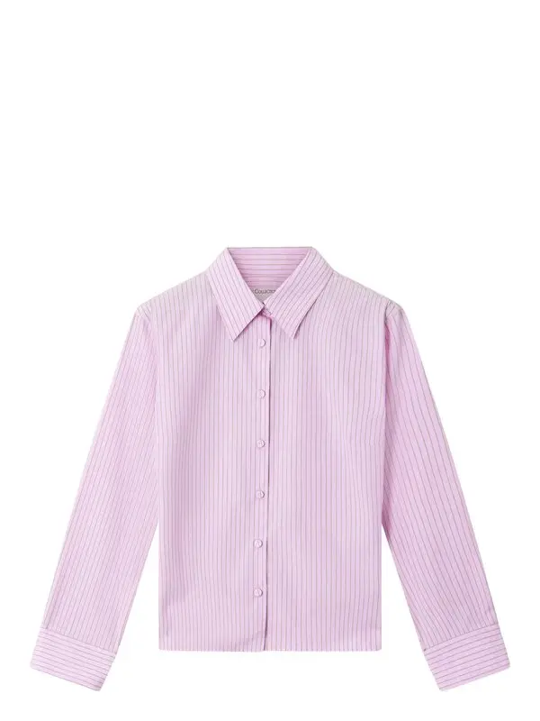 Calvin Klein Daisy Striped Cotton-poplin Shirt - Pink
