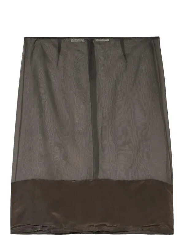 Calvin Klein Mabel Satin-trimmed Organza Skirt - Brown
