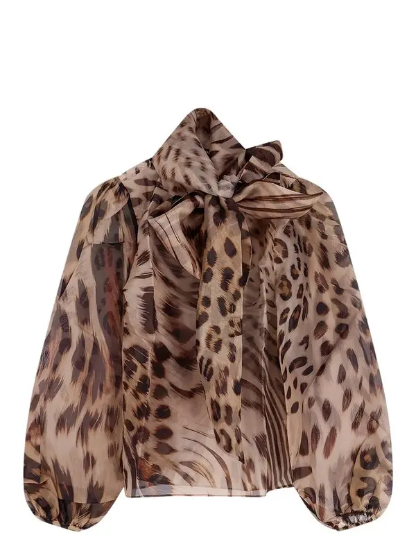 Retrofete Peregrine Silk Blouse - Animal Print