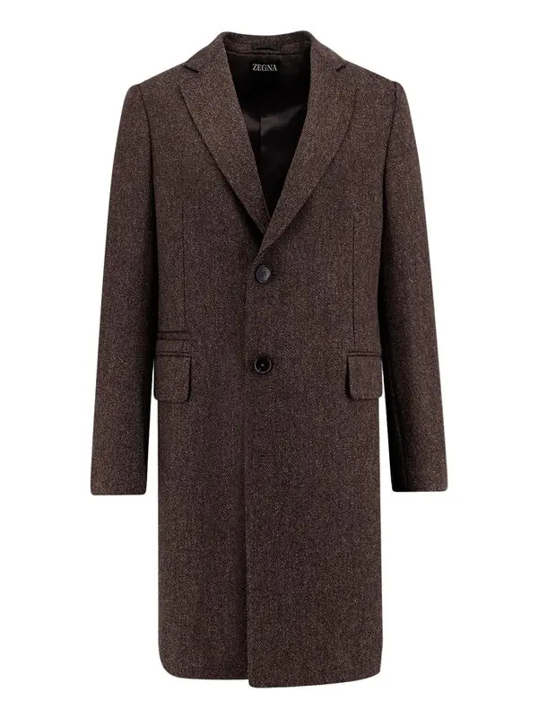 Zegna Wool-cashmere Single-breasted Coat - Brown