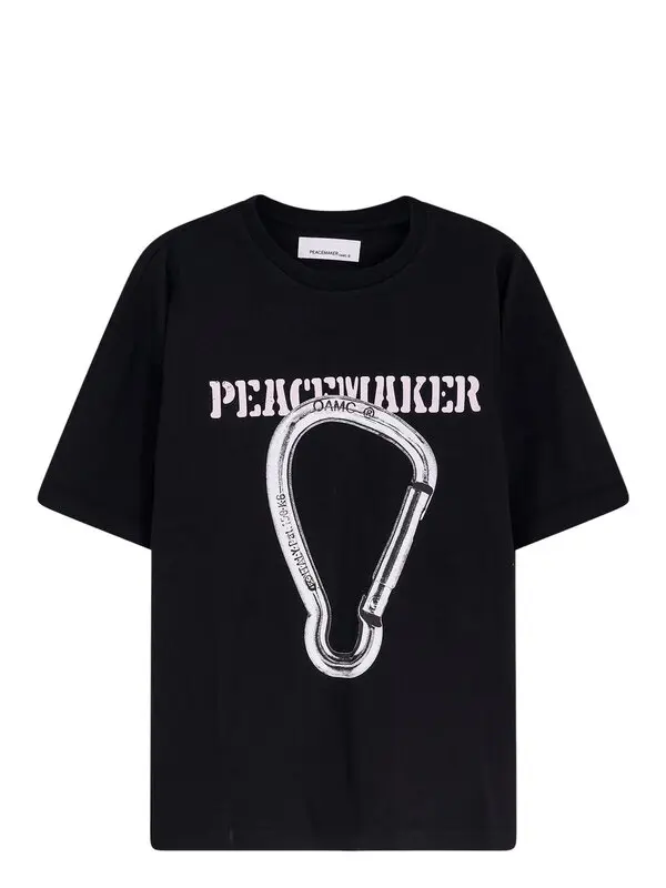 PEACEMAKER OAMC Cotton Tshirt With Carabinier Print - Black