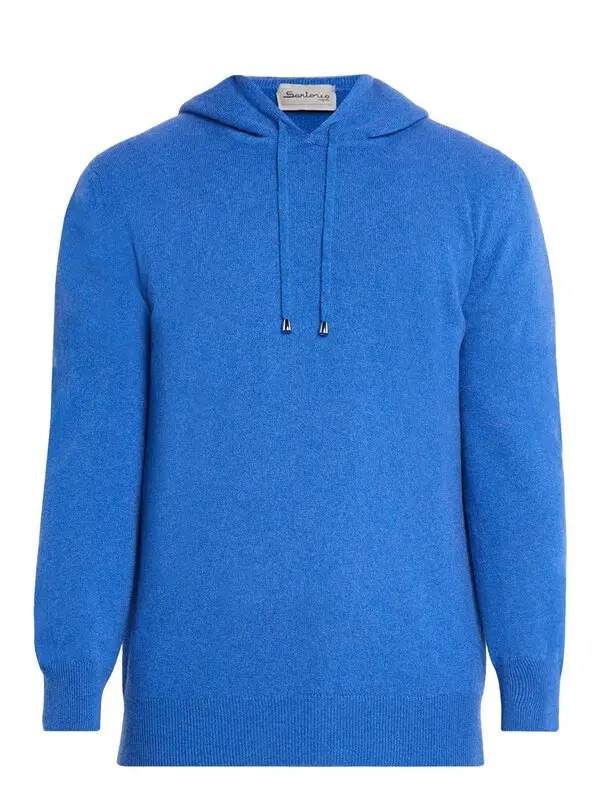 SARTORIO Wool-blend Hooded Sweater - Blue