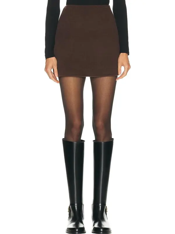 L'academie Wool Mini Skirt - Chocolate Brown