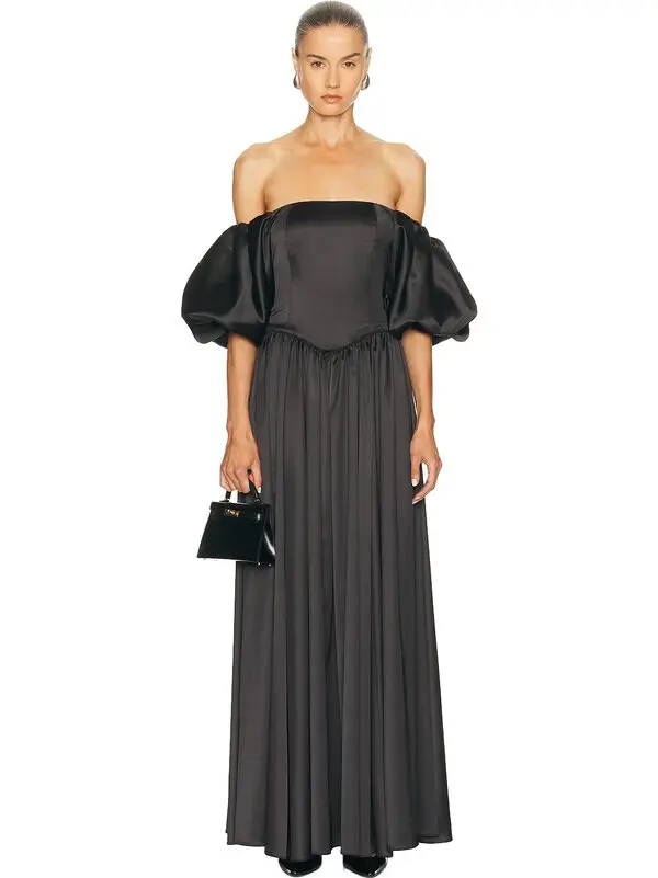 Caroline Constas Christina Gown - Black