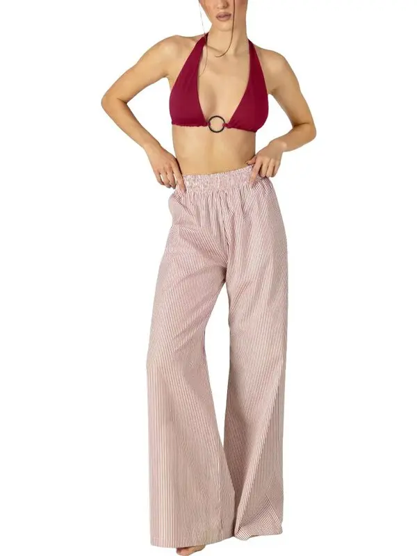 PARAMIDONNA Cora Striped Trousers - Red