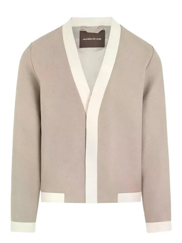 Manière De Voir Manier De Voir Contrast Placket Tailored Cardigan - Neutrals