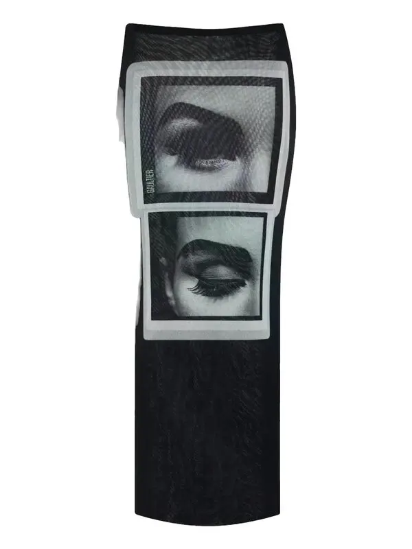 JEAN PAUL GAULTIER Printed Maxi Skirt - Black