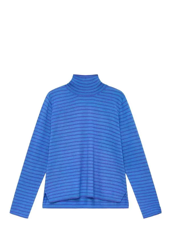 Malìparmi Striped Roll-neck Top - Blue