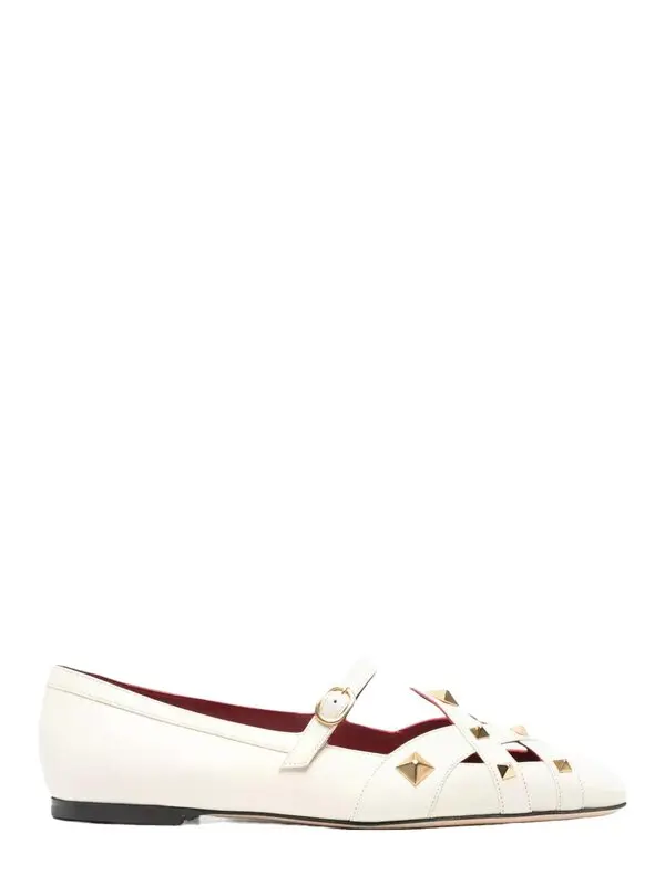 Valentino Garavani Studded Rockstud Ballerina Flats - Neutrals