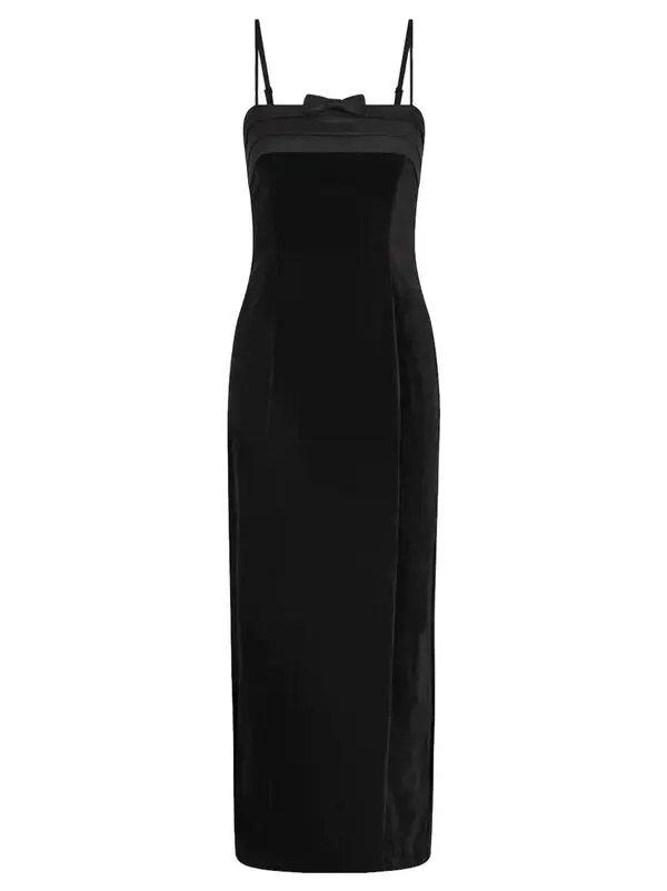 Posse Quincy Velvet Midi Dress - Black