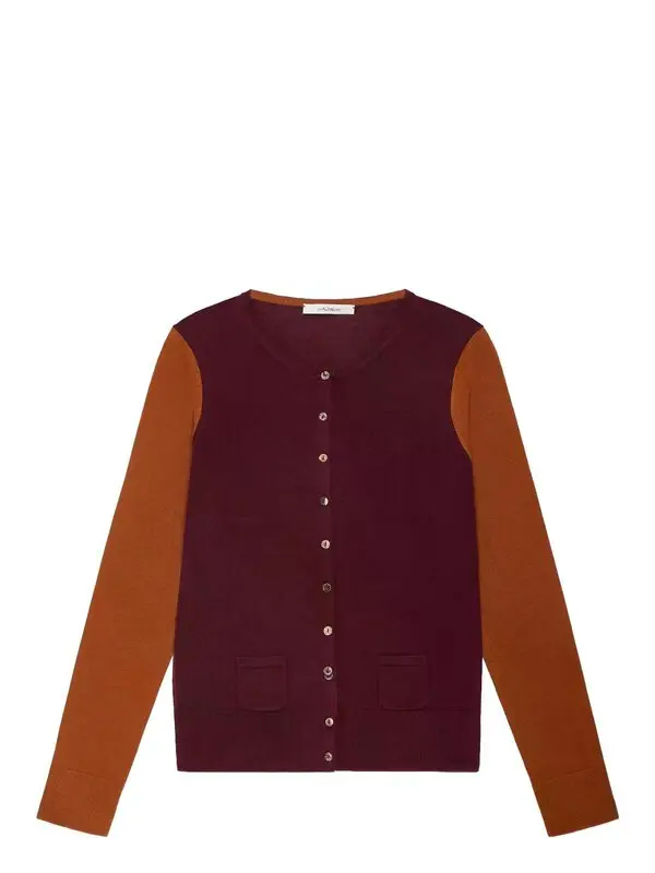 Malìparmi Pocket Button Color Block Cardigan - Red