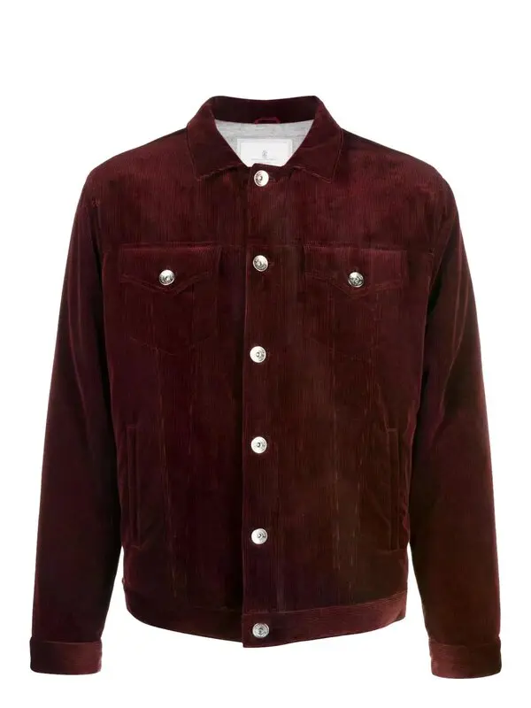 Brunello Cucinelli Corduroy Padded Shirt Jacket - Red