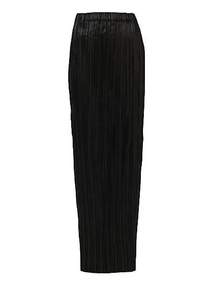 LEEM Fitted Plisse Woven Maxi Skirt - Black
