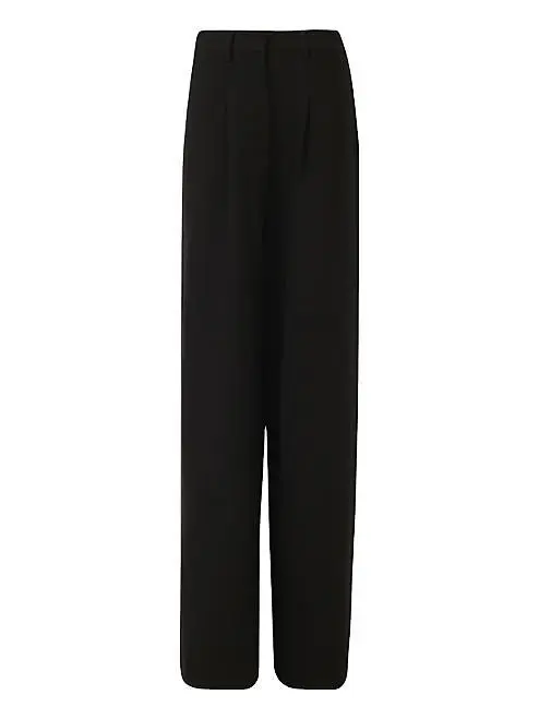 LEEM Wide-leg Cropped Trousers - Black