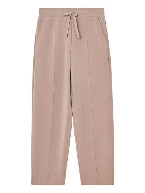 REISS Tapered-leg Stretch-jersey Jogging Bottoms - Taupe Neutral