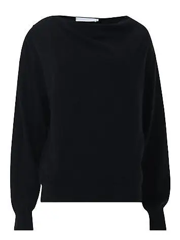 LEEM Cowl-neck Wool-blend Jumper - Black