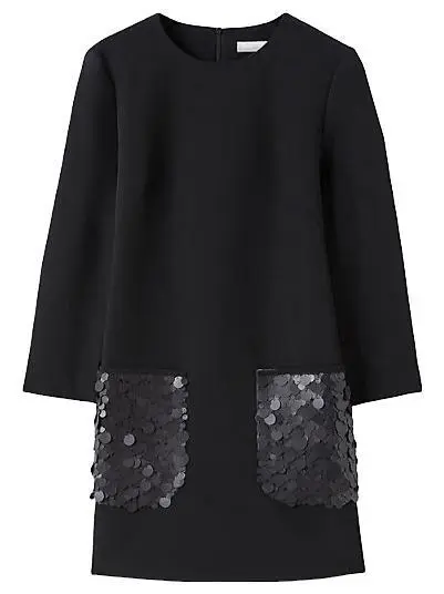 JOSEPH Embellished-pocket Satin Mini Dress - Black