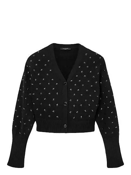 ALLSAINTS Mazzy Star-embroidered Cotton Cardigan - Black