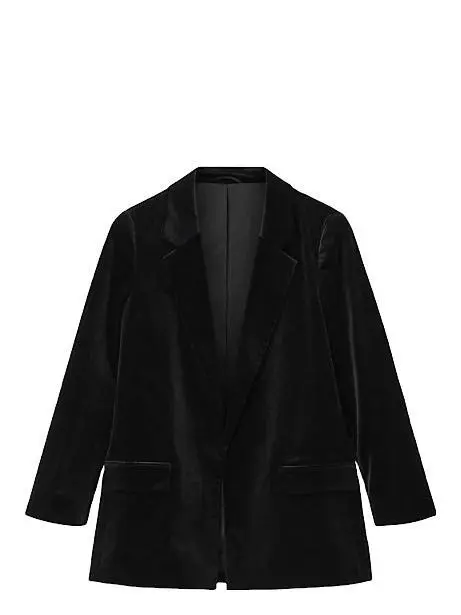 ALLSAINTS Aleida Single-breasted Velvet Blazer - Black
