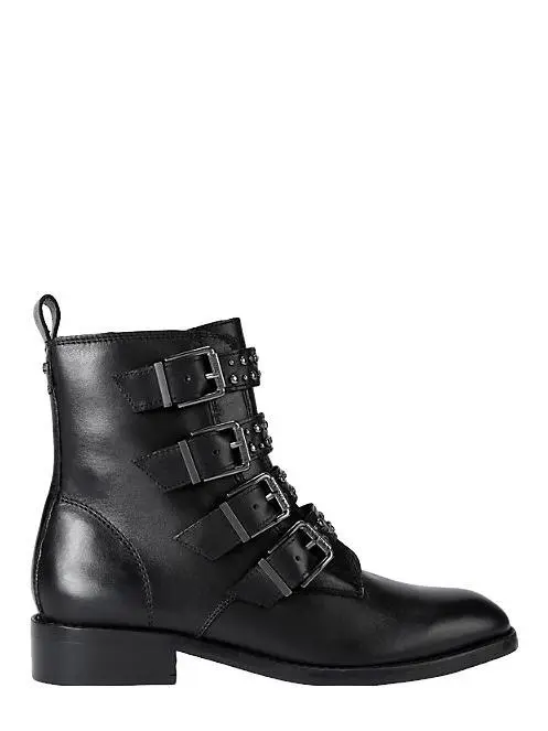 Carvela Studio Strap Leather Ankle Boots - Black