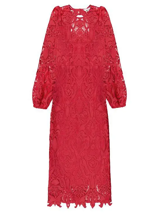 RO&ZO Kendall Open-back Lace Maxi Dress - Red