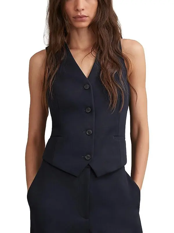 REISS Gabi Waistcoat - Navy