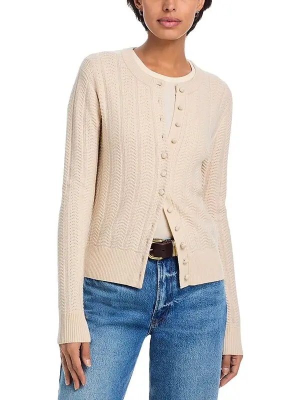 Rag & Bone Francesca Merino Wool Blend Cardigan - Oat Multi