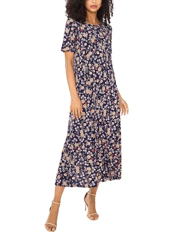 Vince Camuto Short Sleeve Maxi Dress - Classic Navy