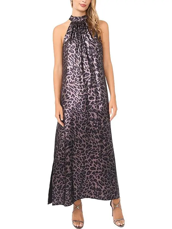 Vince Camuto Halter High Neck Maxi Dress - Rich Black
