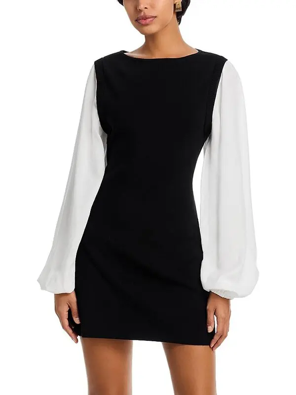 French Connection Maxime Knit Mini Dress - Black/summer White