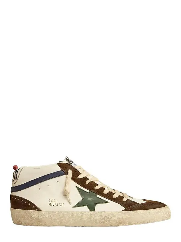 Golden Goose Mid Star Leather Sneakers - Optic White