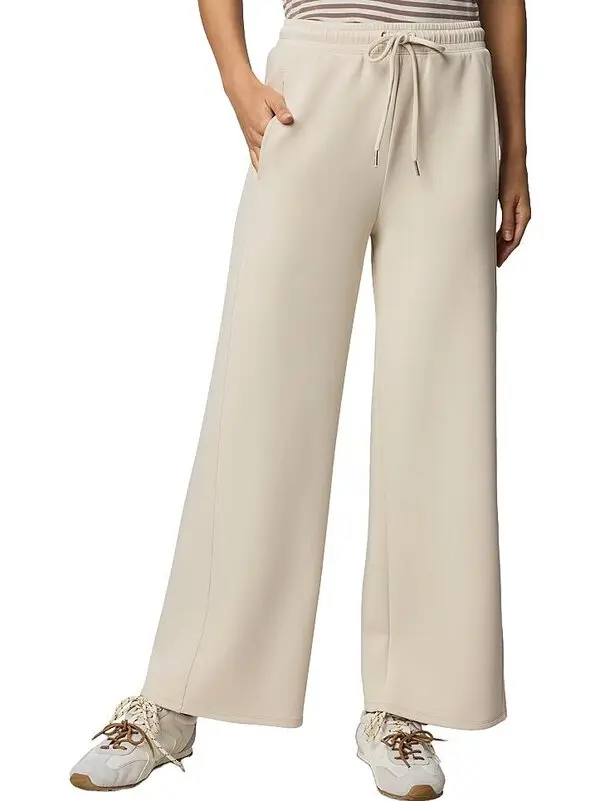 Splendid Scubasoft Wide Leg Pants - Pale Oak Heather