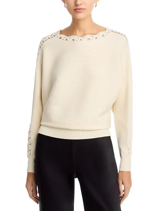 Elie Tahari Juniper Dolman Sleeve Sweater - Vanilla
