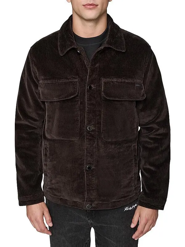 Karl Lagerfeld Paris Corduroy Shirt Jacket - Brown