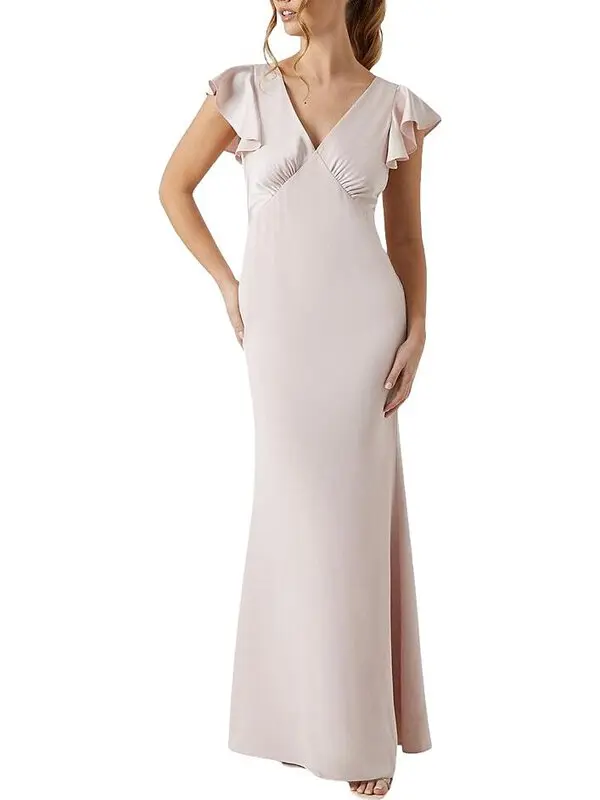 Coast V-neck Angel Sleeve Maxi Dress - Blush