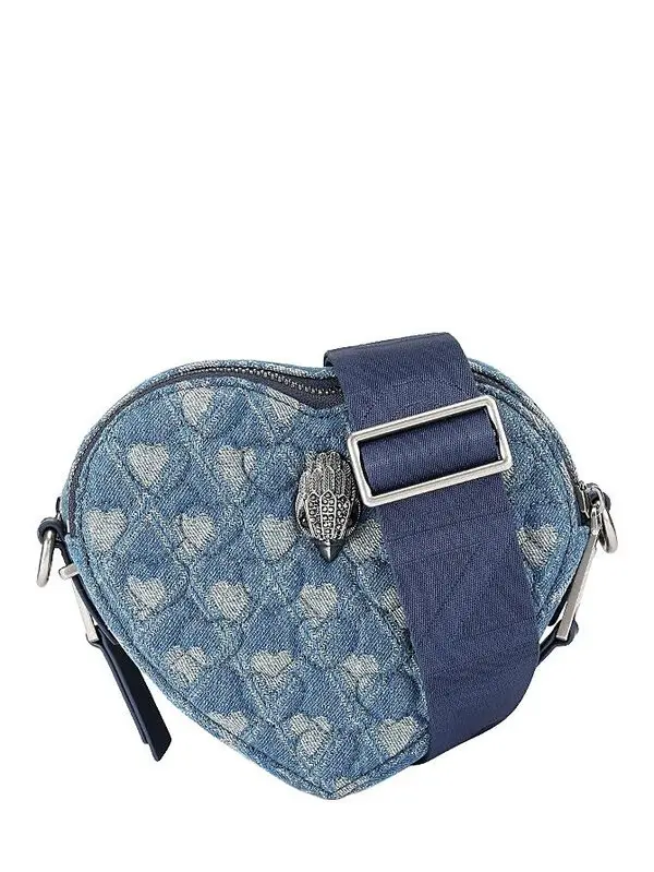 Kurt Geiger Kensington Heart Two Zip Quilted Crossbody - Dark Blue