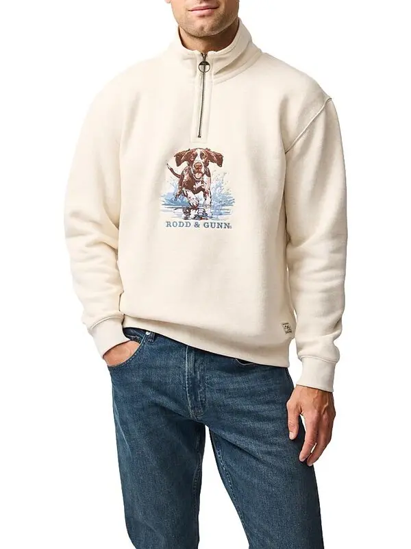 Rodd & Gunn Gunner's Track Quarter Zip Sweatshirt - Oat