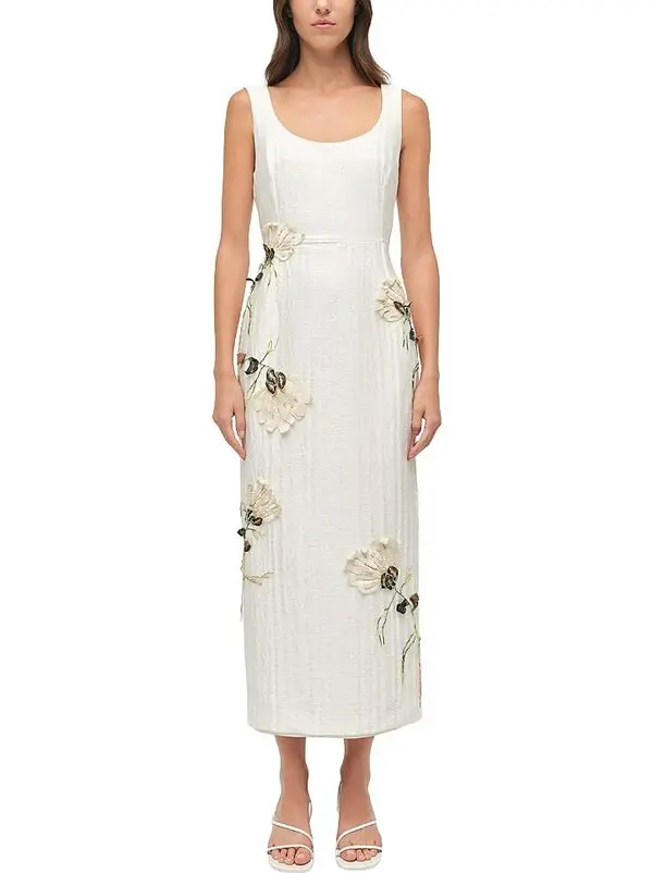 Simkhai Lilibeth Sleeveless Midi Dress - White