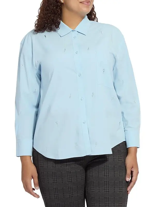 Lyssé Skye Crystal Embellished Shirt - Blue Belle