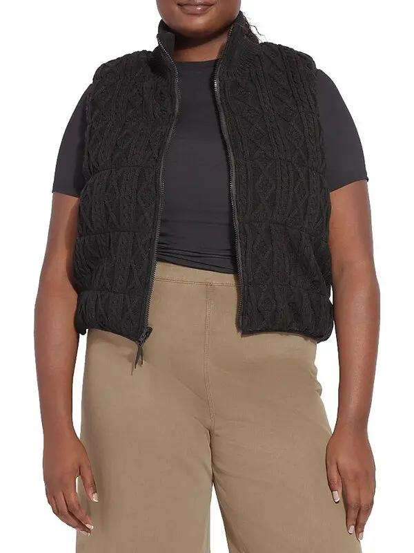 Lyssé Prudence Reversible Sweater Puffer Vest - Black